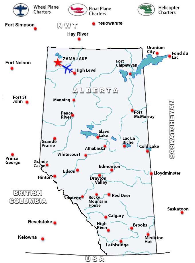 Charter Flights To Zama Lake Alberta Charter Flight Network