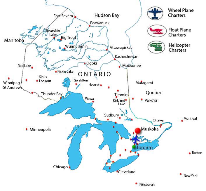Muskoka Charter Flights From Toronto - 3 Competitive Quotes