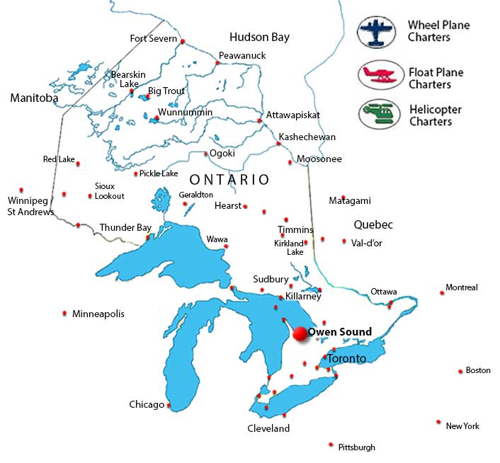 Charter Flights To Owen Sound Ontario /Charter Flight Network