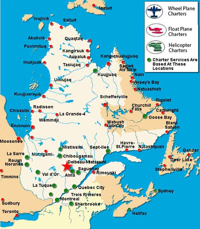 Charter Flights To Dolbeau-Mistassini Quebec